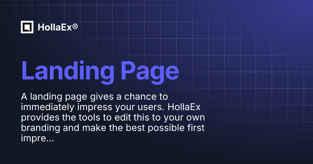 Landing Page | HollaEx®